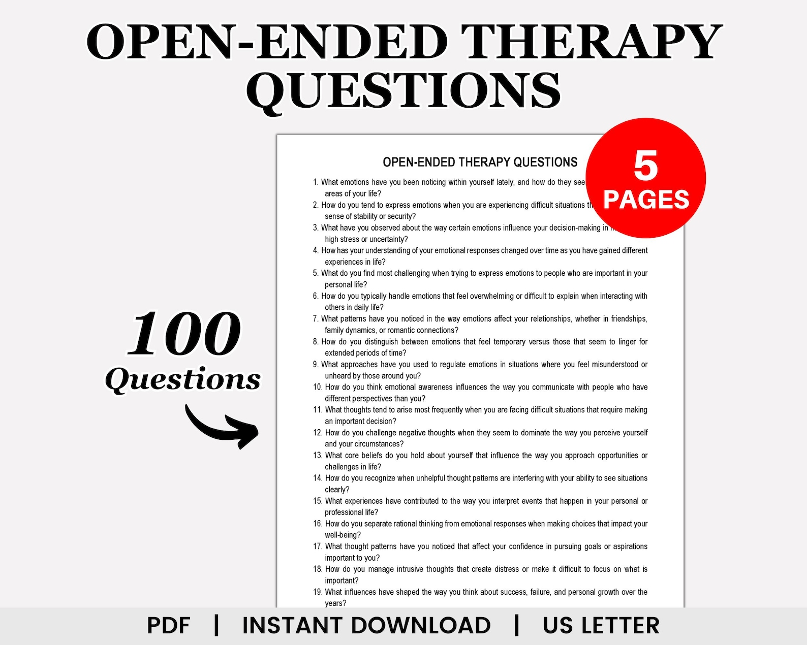 Open Ended Therapy Questions, Open Ended Counseling, Open Ended ...