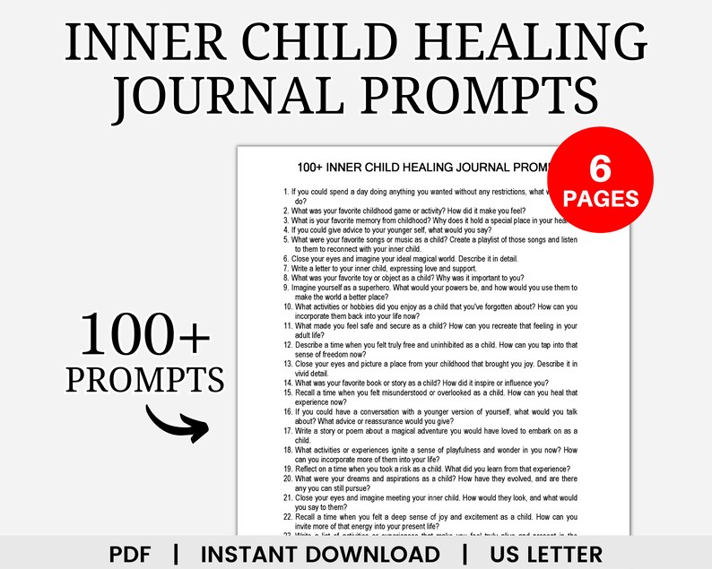 Inner Child Healing Journal Prompts, Journal Prompts for Inner Child ...