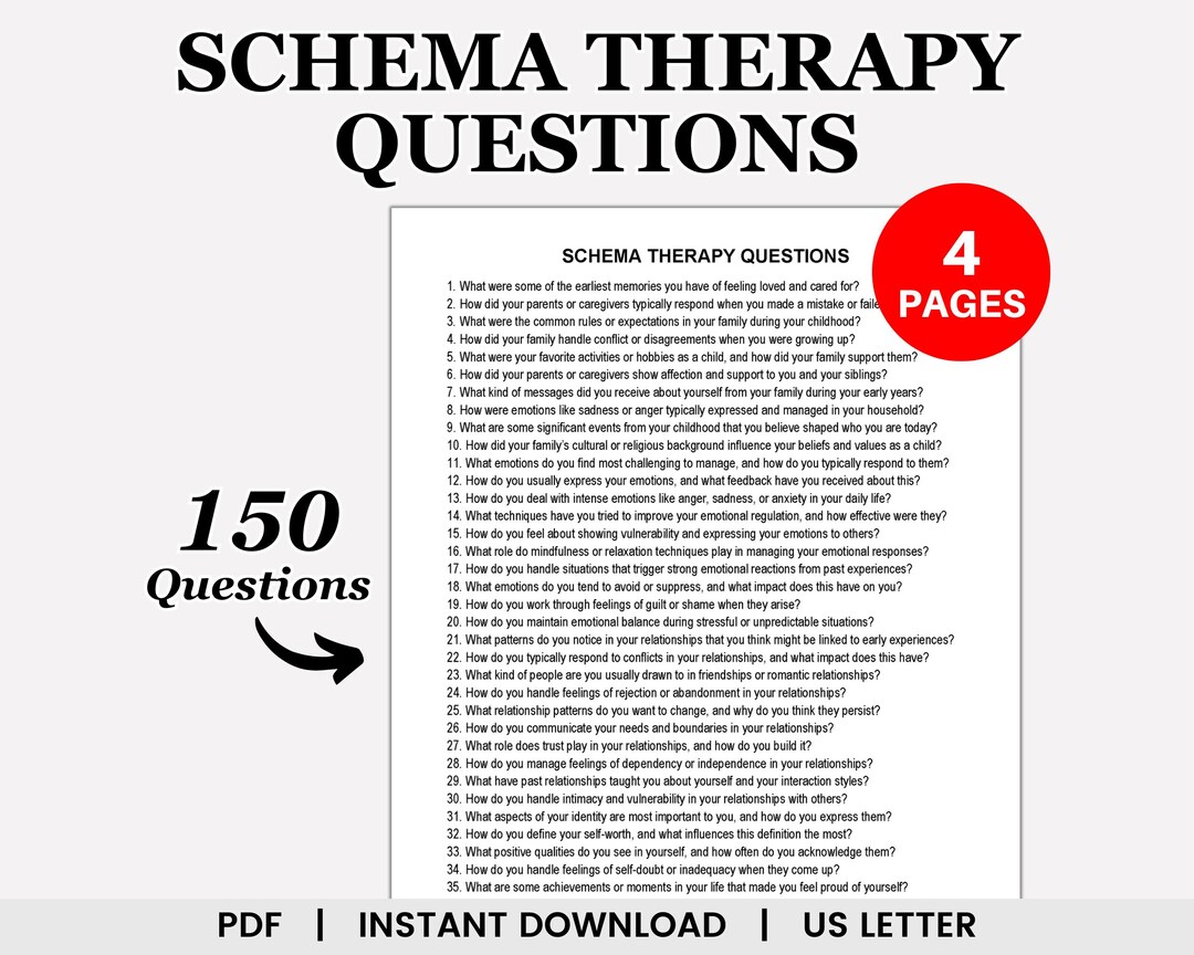 Schema Therapy Questions, Schema Questions, Borderline Personality ...