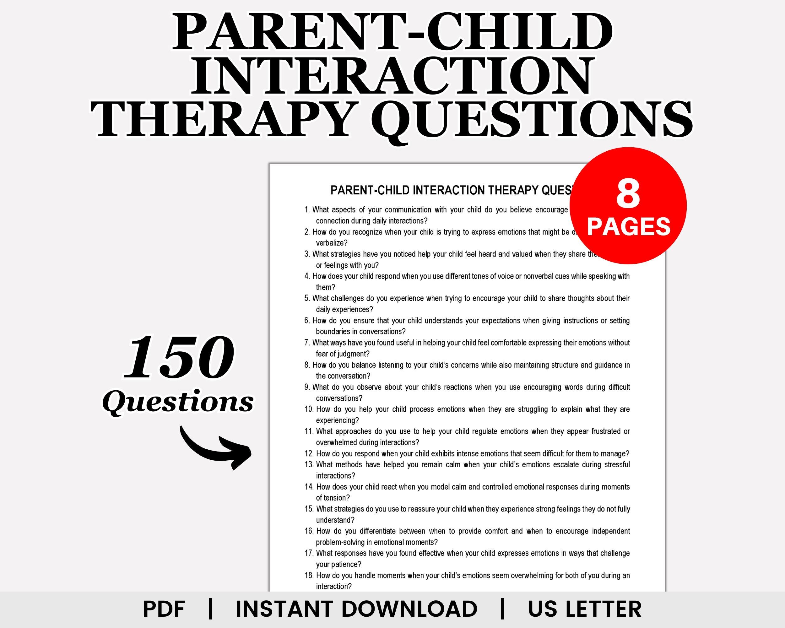 Parent Child Interaction Therapy Questions, PCIT Therapy, Parenting ...