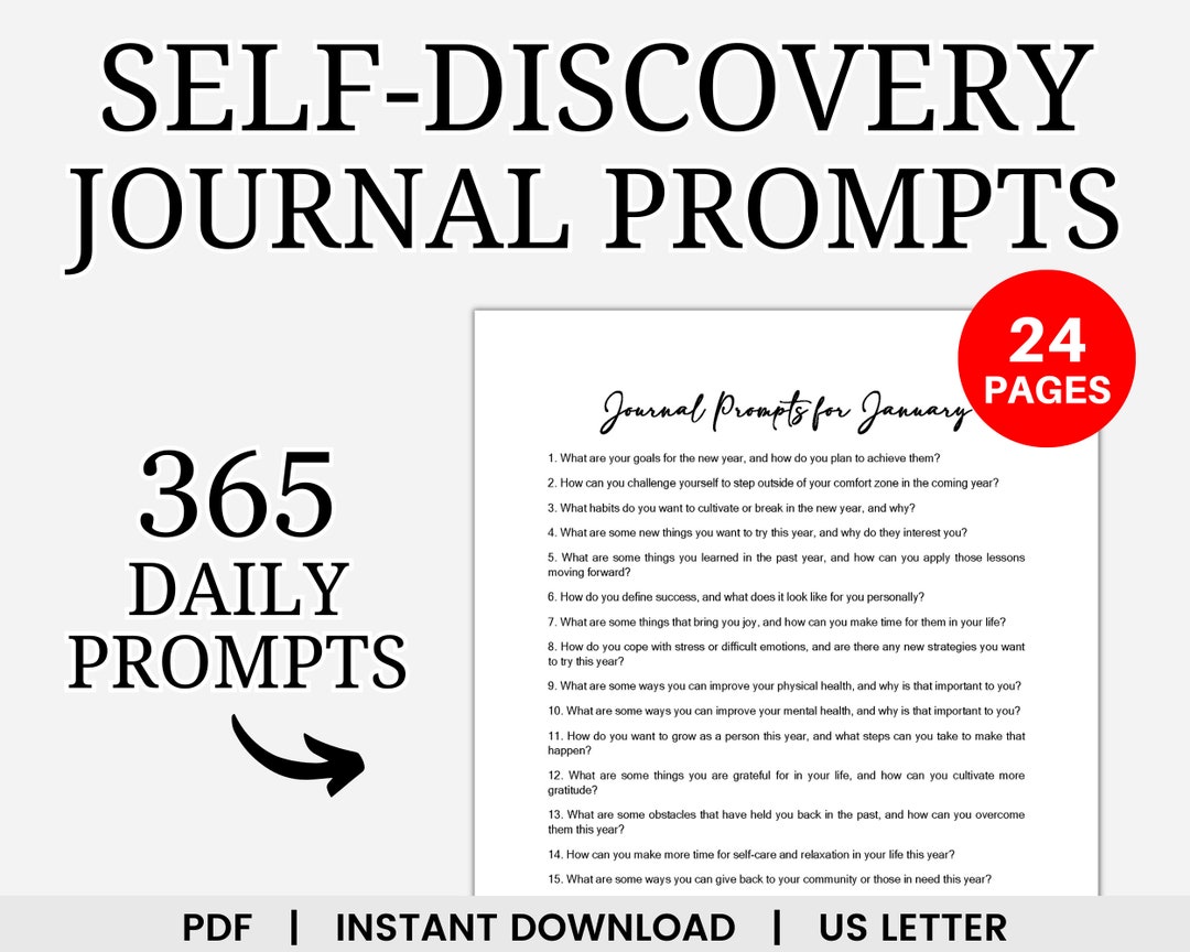365 Journal Prompts for Self-discovery, Self-discovery Prompts, Daily ...