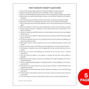 First Session Therapy Questions, Therapy Questions, Counseling ...
