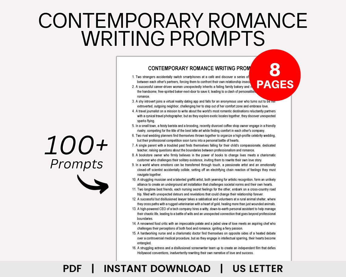 Contemporary Romance Writing Prompts, Romance Writing Prompts, Writing ...