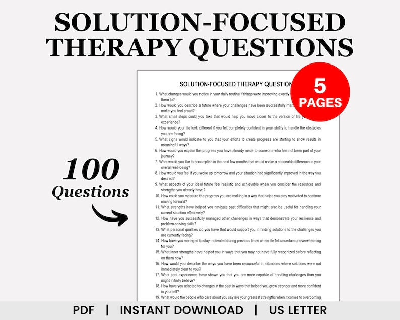 Solution Focused Therapy Questions, SFT Therapy, Solution Focused Brief ...