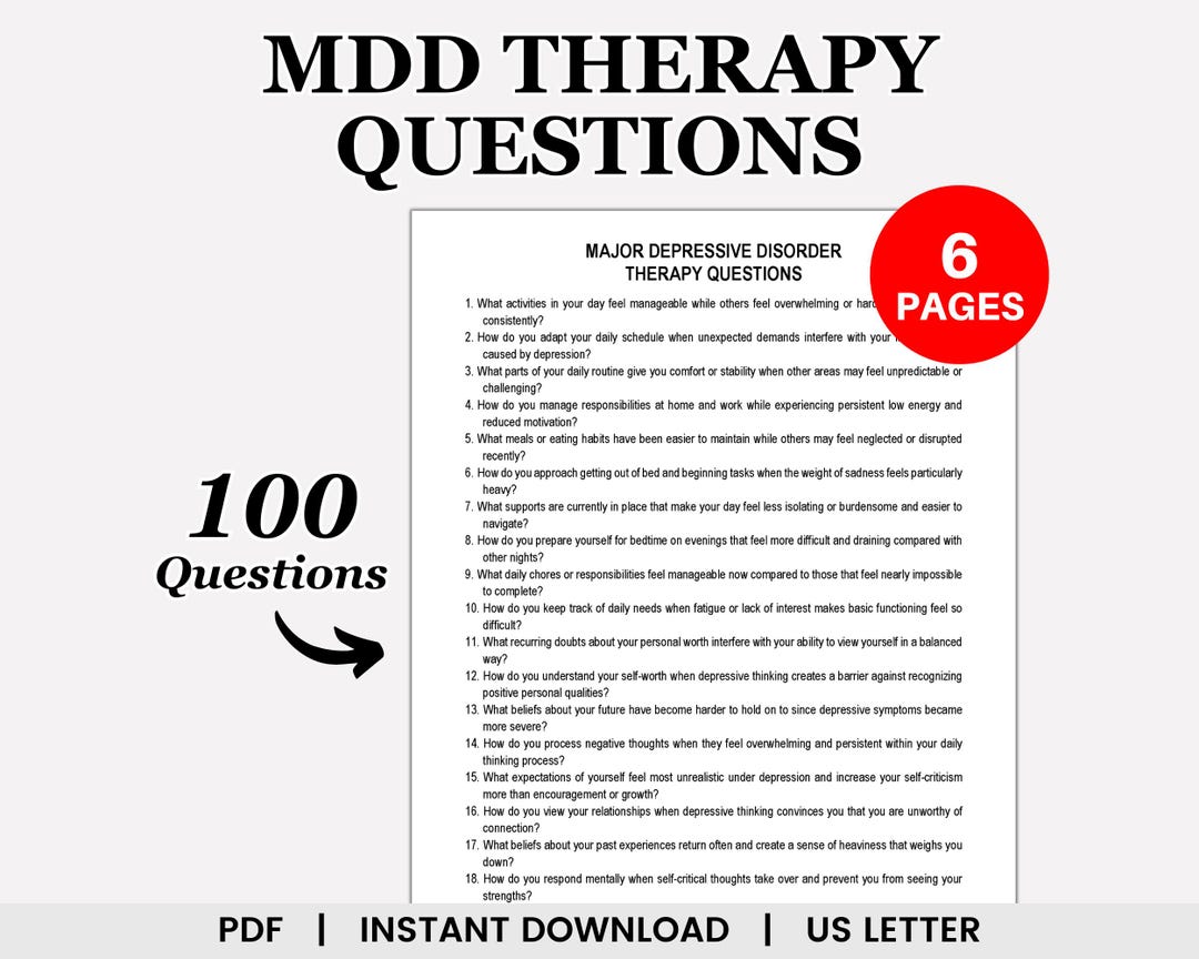 Major Depressive Disorder Therapy Questions, MDD Therapy, Clinical ...