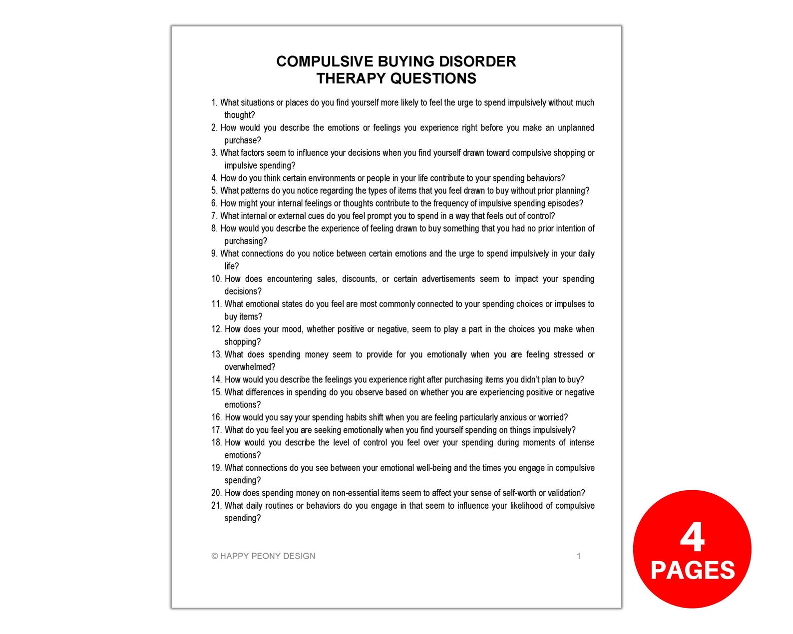 Compulsive Buying Disorder Therapy Questions, Impulsive Buying ...