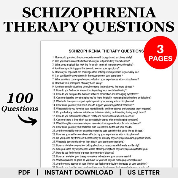 Schizophrenia Worksheet - Etsy