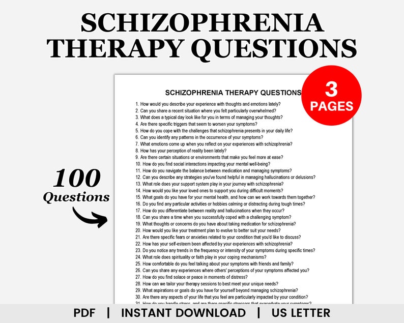Schizophrenia Therapy Questions, Counseling Questions, Therapy ...