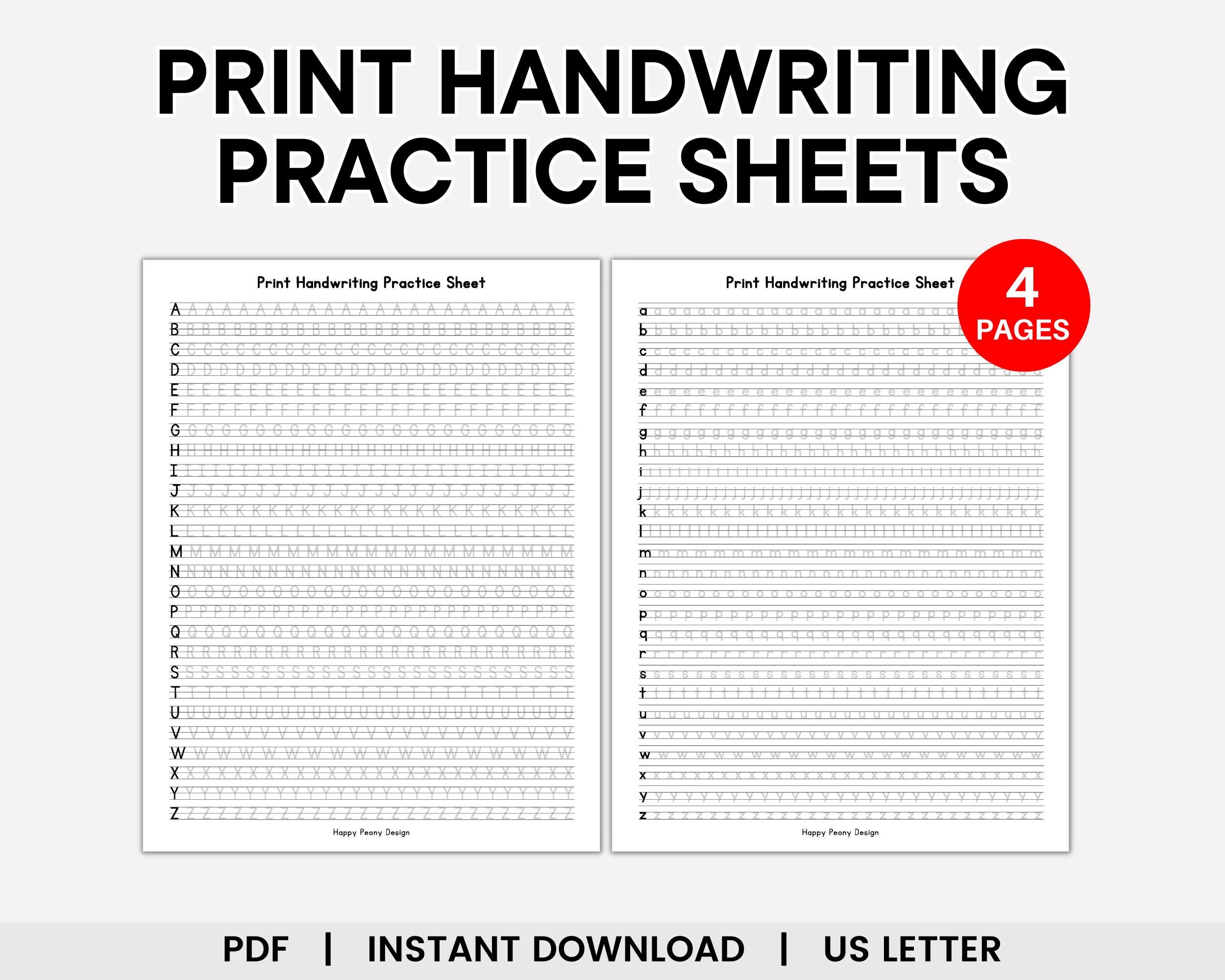 Handwriting Practice Sheets, Handwriting Worksheets, Alphabet Writing ...