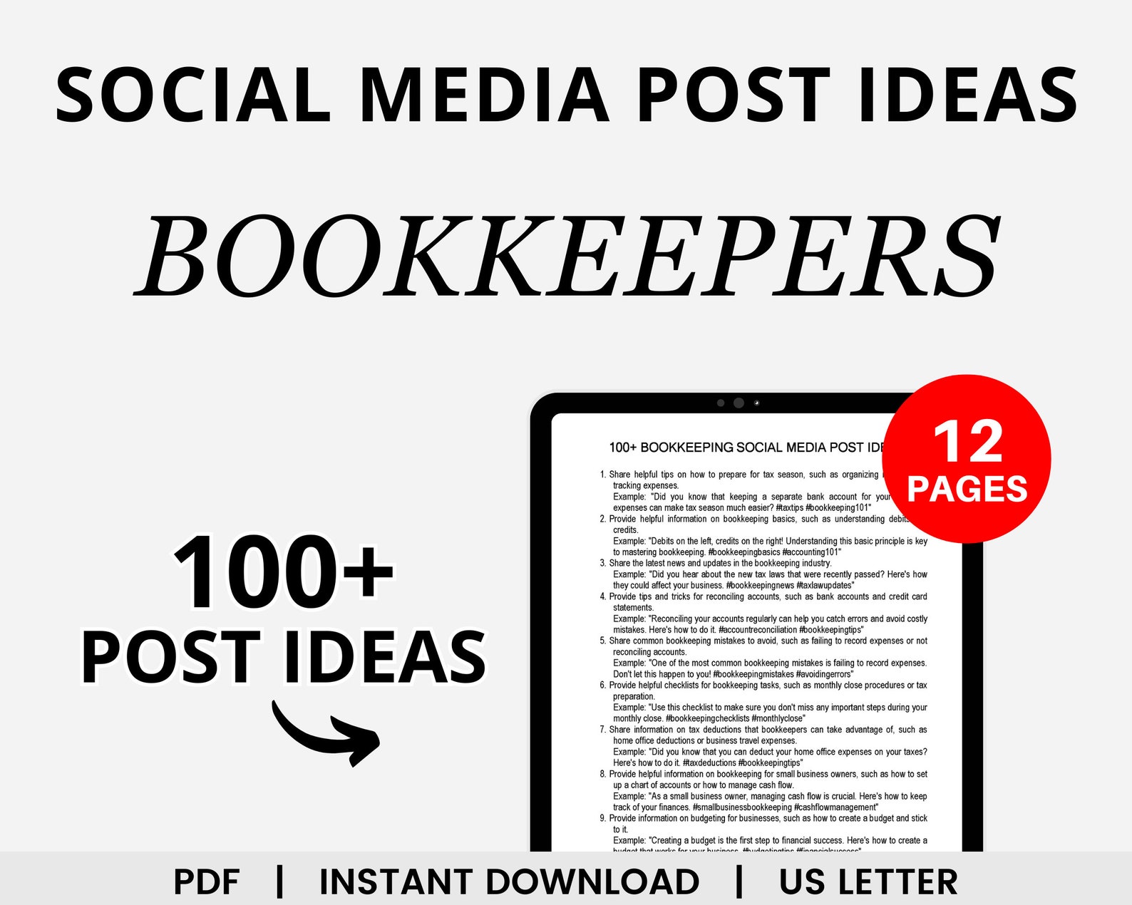 Bookkeeping Social Media Post Ideas Social Media Post Ideas - Etsy