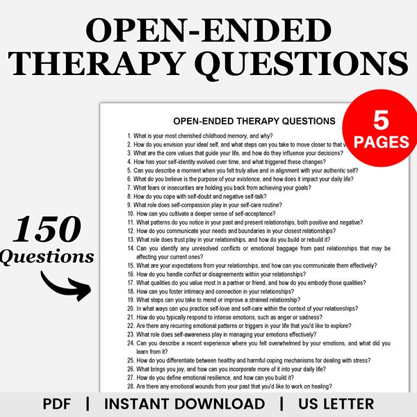 Therapy Questions - Etsy