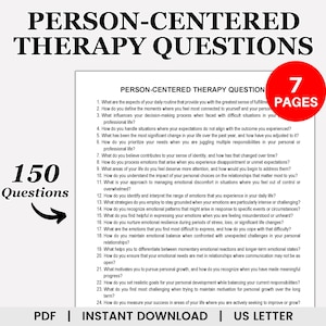 Person Centered Therapy Questions, Person Centered Psychotherapy ...