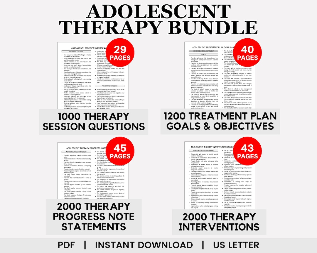 Adolescent Therapy Bundle, Teen Therapy, Therapy Questions, Therapy ...
