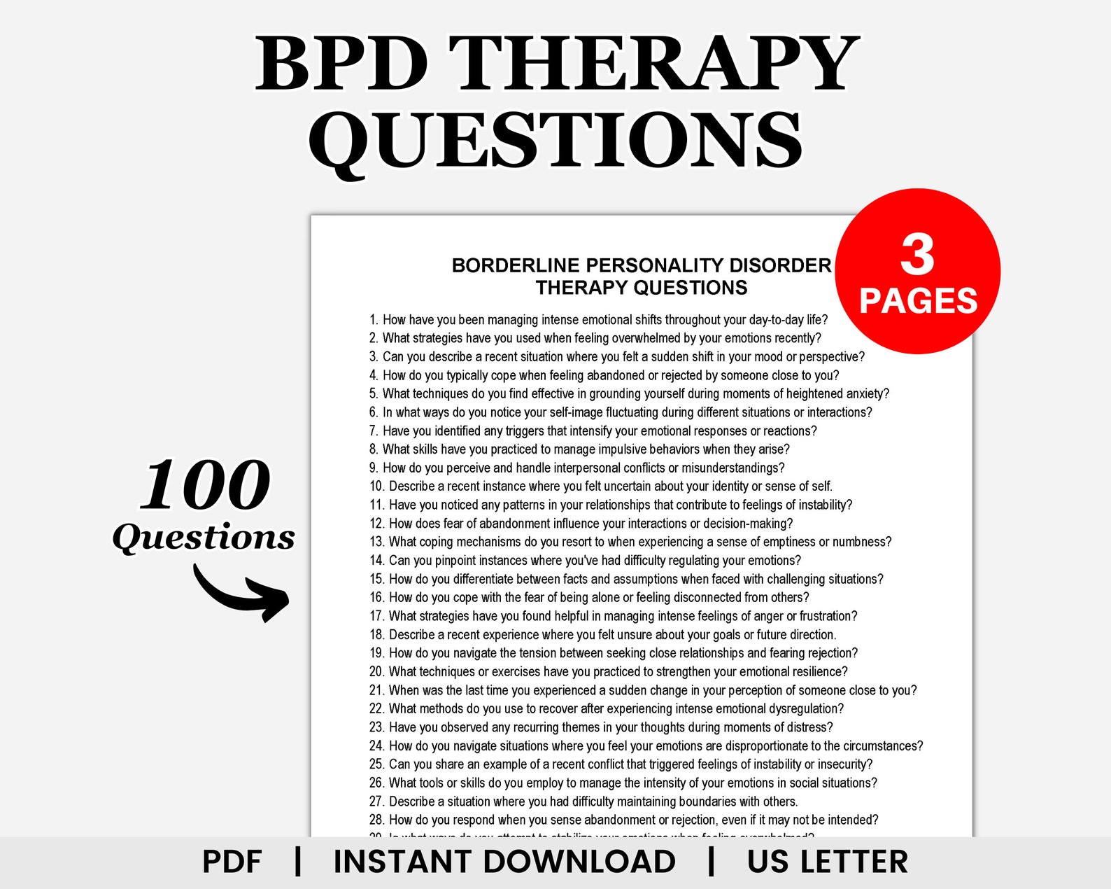 Borderline Personality Disorder Therapy Questions, BPD Therapy, Therapy ...