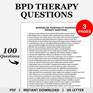 Borderline Personality Disorder Therapy Questions, BPD Therapy, Therapy ...