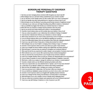 Borderline Personality Disorder Therapy Questions, BPD Therapy, Therapy ...