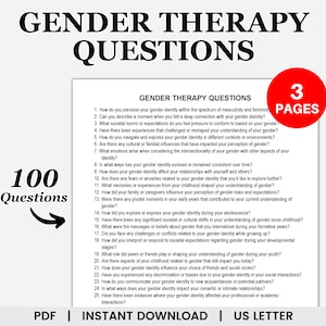 Gender Therapy Questions, Gender Questions, Counseling Questions ...