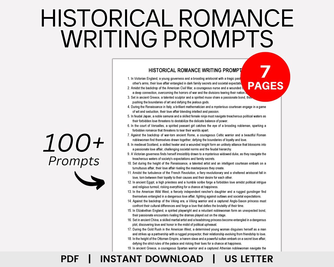 Historical Romance Writing Prompts, Romance Writing Prompts, Historical ...
