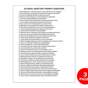 Alcohol Addiction Therapy Questions, Addiction Recovery, Therapy ...