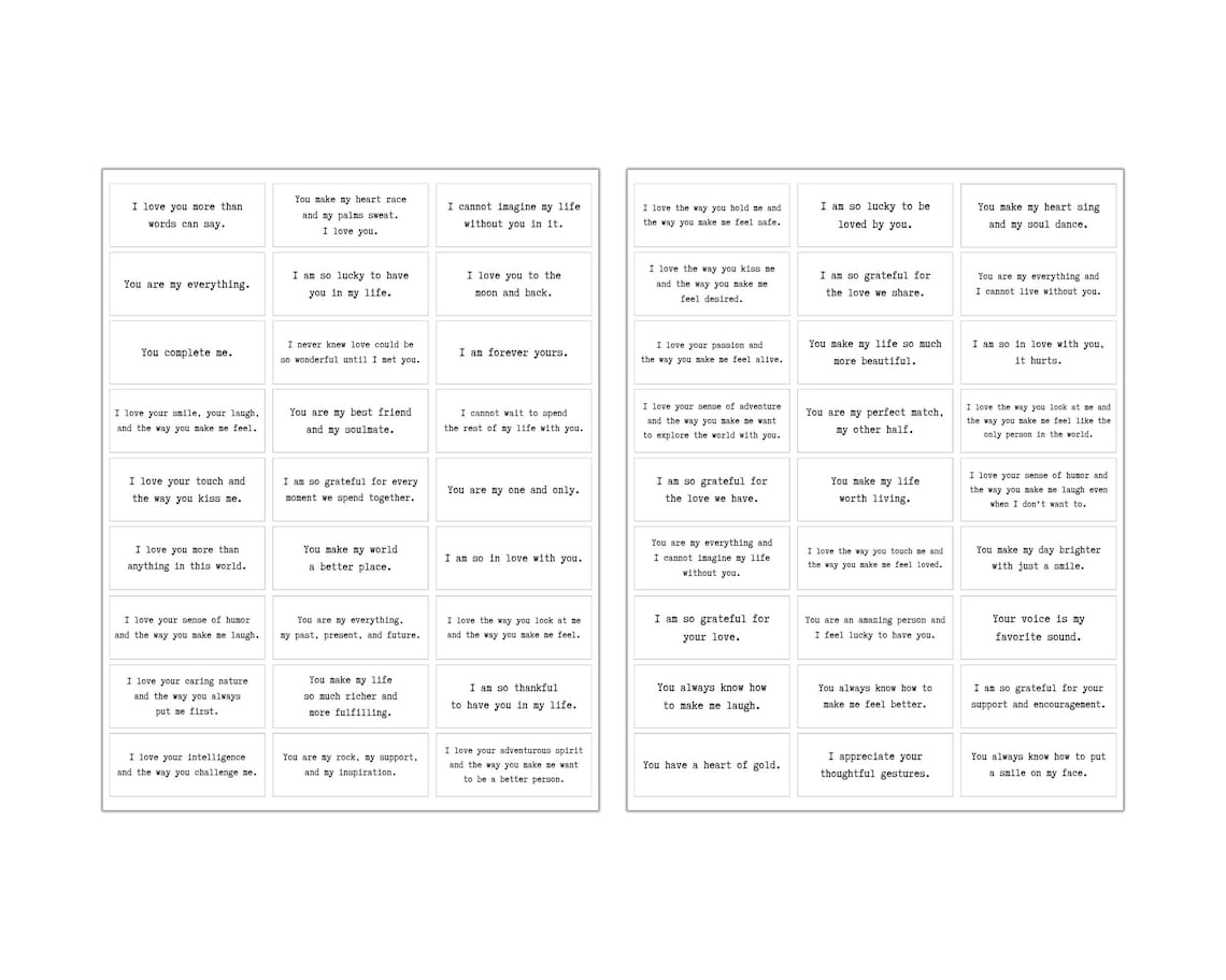 Love Notes Cards, Love Jar Notes, Love Notes for Him, Love Notes for ...