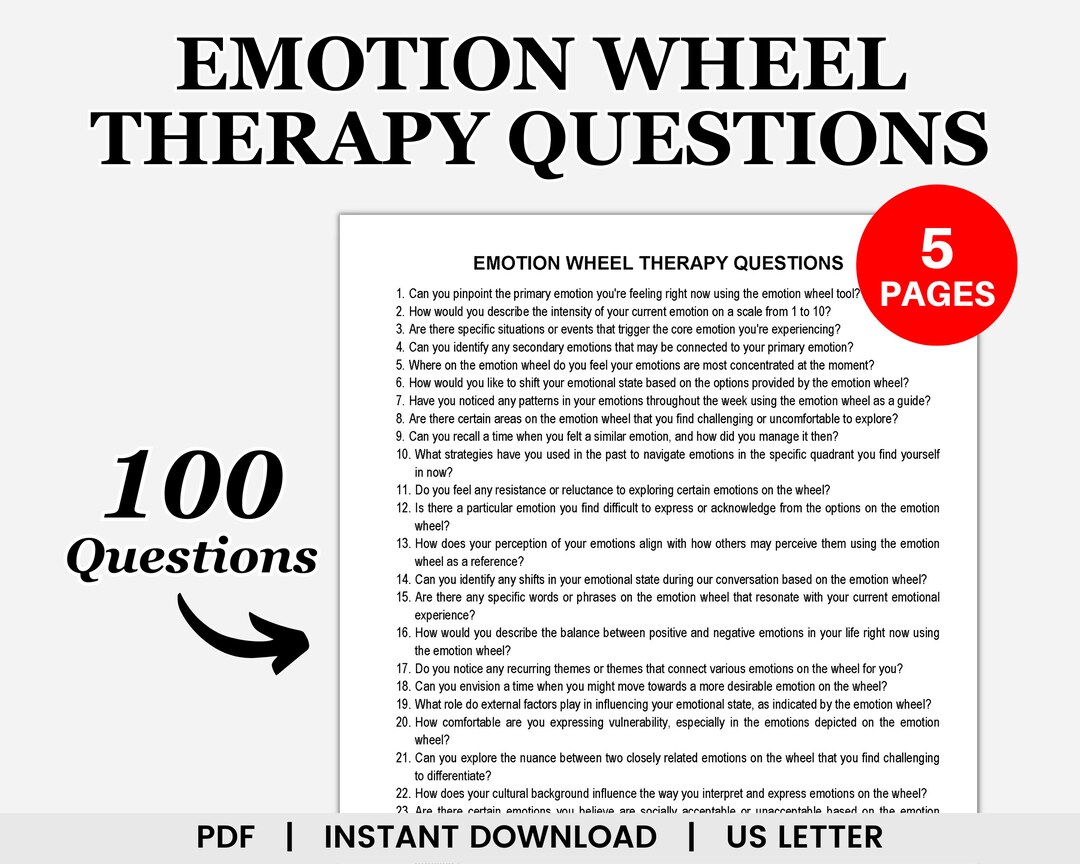 Emotion Wheel Therapy Questions, Emotion Wheel, Feelings Wheel, Wheel ...