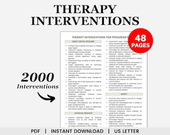 Child Therapy Interventions for Progress Notes, Therapeutic ...