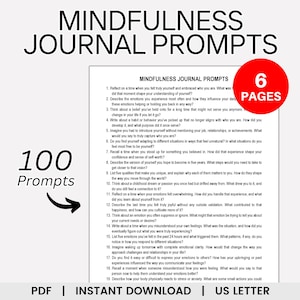 Mindfulness Journal Prompts, Journal Prompts for Mindfulness ...