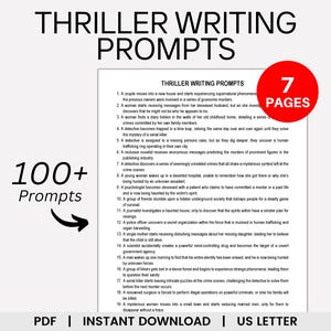 Thriller Writing Prompts, Writing Prompts for Thriller, Psychological ...