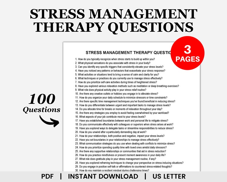 Stress Management Questions, Stress Questions, Counseling Questions ...