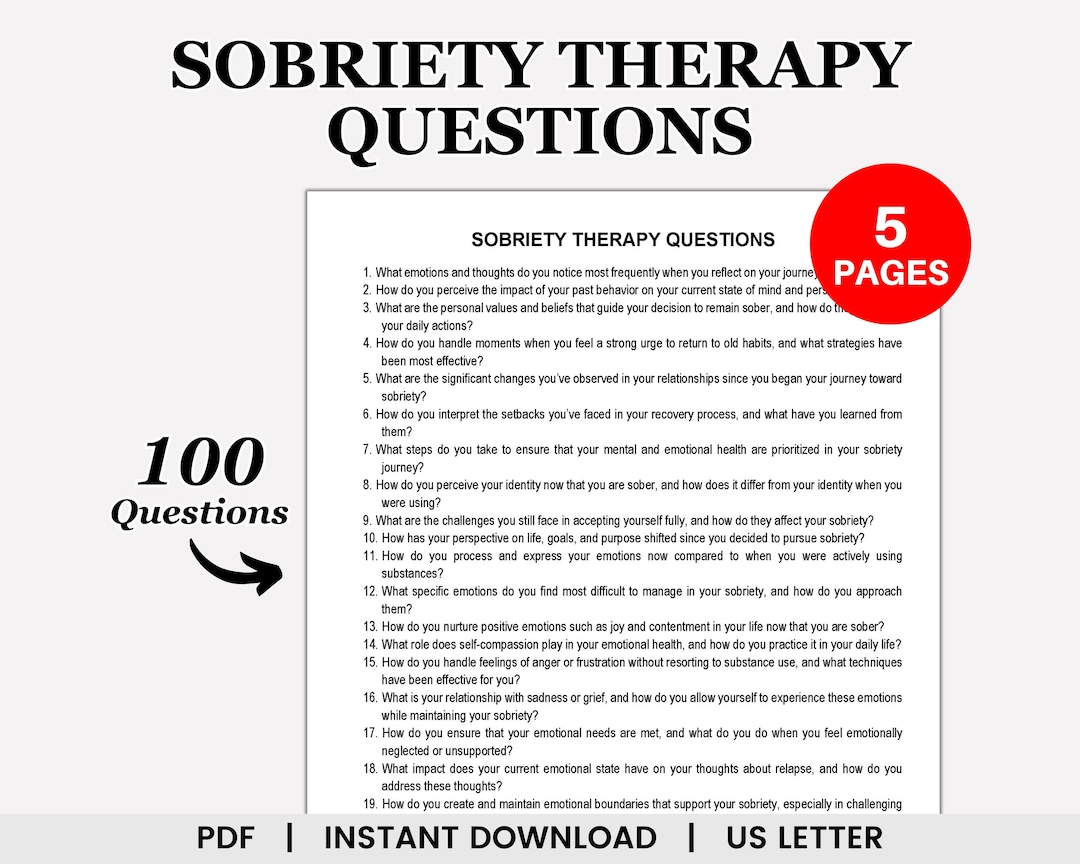 Sobriety Therapy Questions, Addiction Therapy, Substance Abuse, Alcohol ...