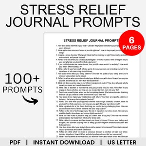 Stress Relief Journal Prompts, Journal Prompts for Stress Relief ...