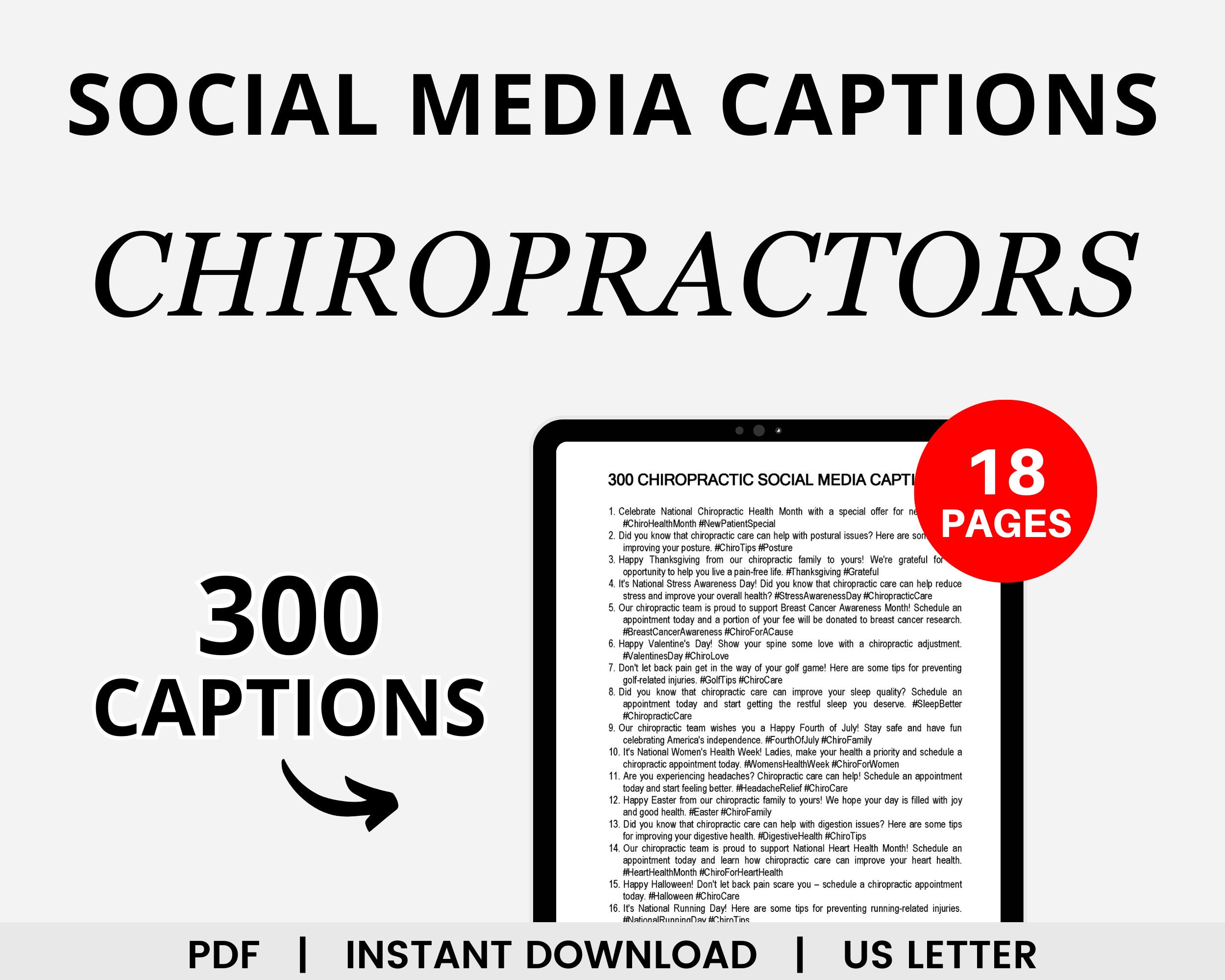 Chiropractic Social Media Captions, Social Media Captions for ...