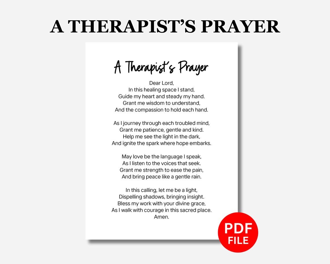 A Therapist's Prayer Wall Art, Therapy Office Decor, Therapist Gifts ...