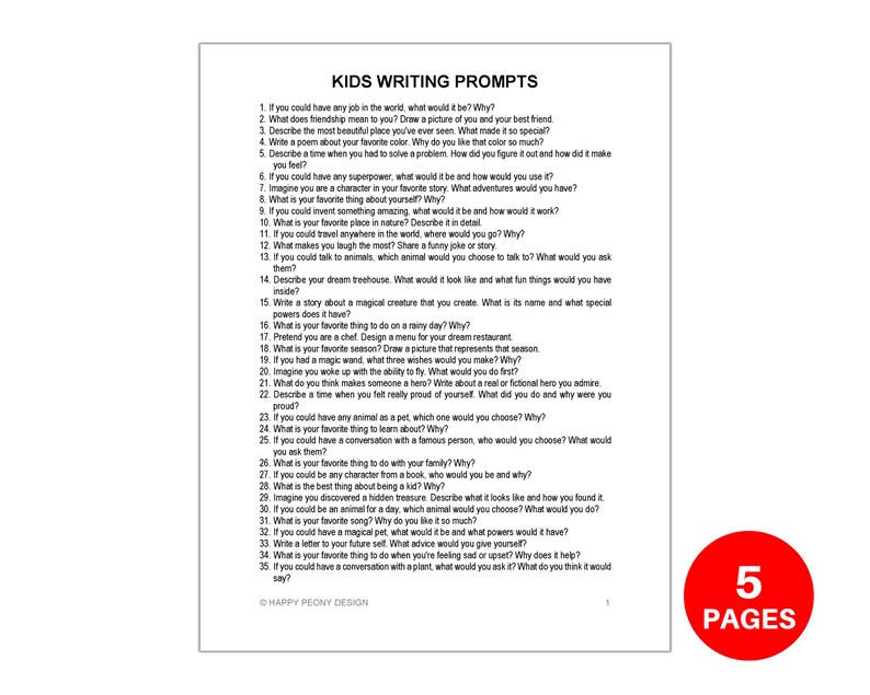 Kids Writing Prompts, Writing Prompts for Kids, Creative Writing ...