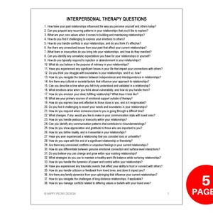 Interpersonal Therapy Questions, IPT Therapy, Counseling Questions ...