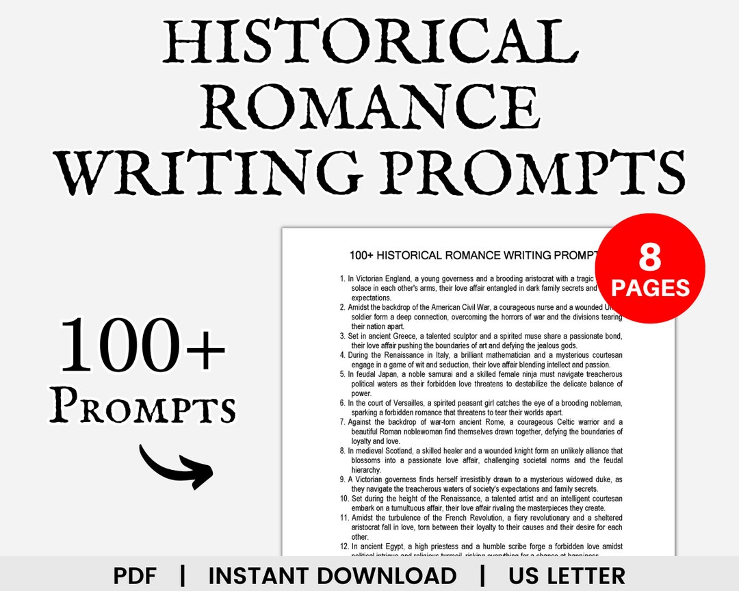 Historical Romance Writing Prompts Romance Writing Prompts - Etsy