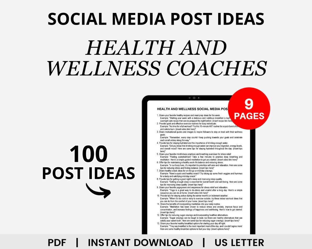 Health and Wellness Social Media Post Ideas, Health and Wellness ...