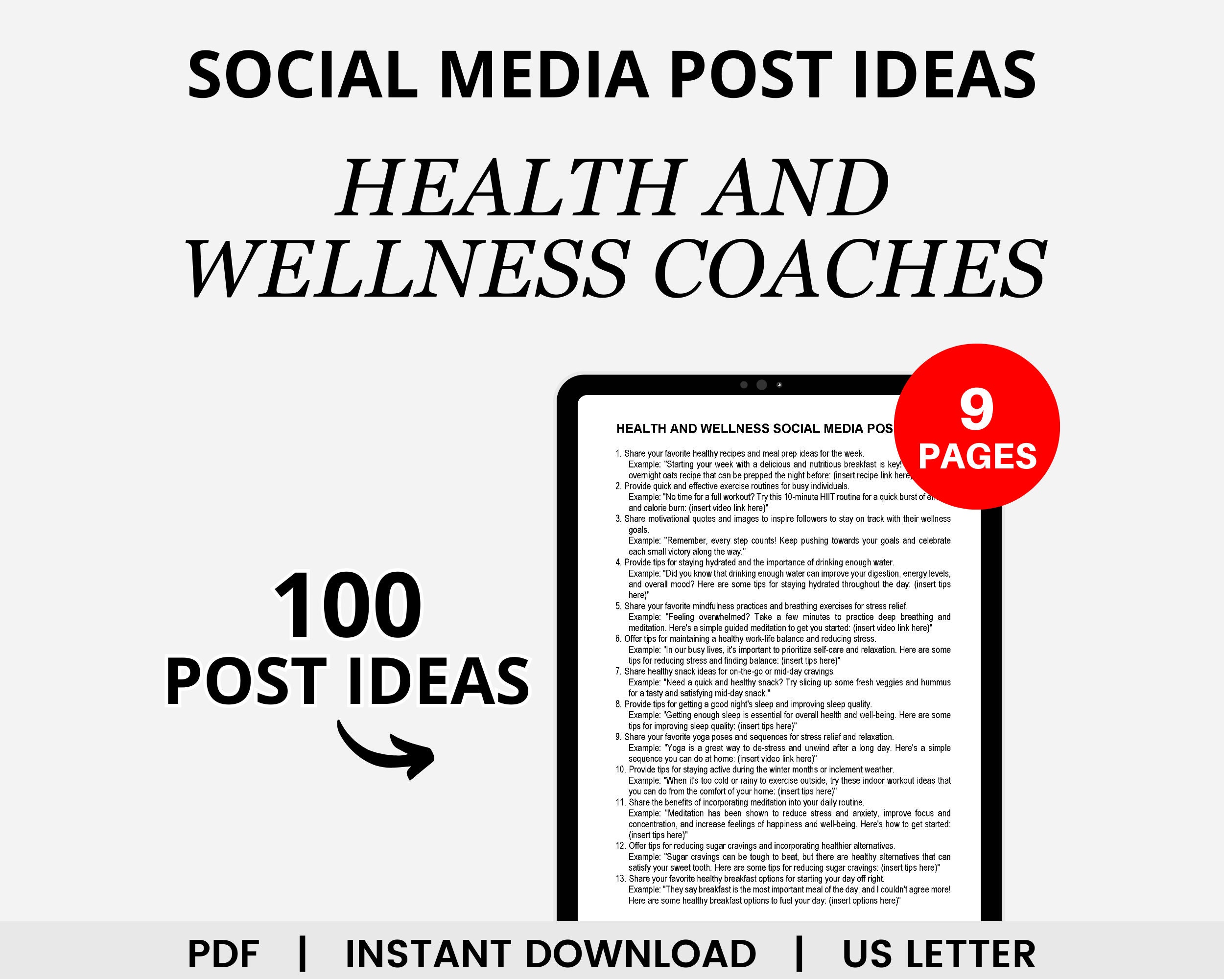 Health and Wellness Social Media Post Ideas, Health and Wellness ...