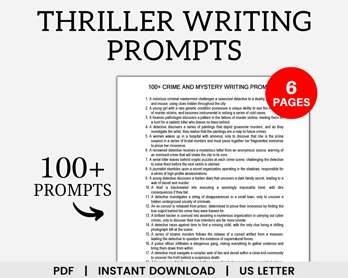 Thriller Writing Prompts, Writing Prompts for Thriller, Psychological ...