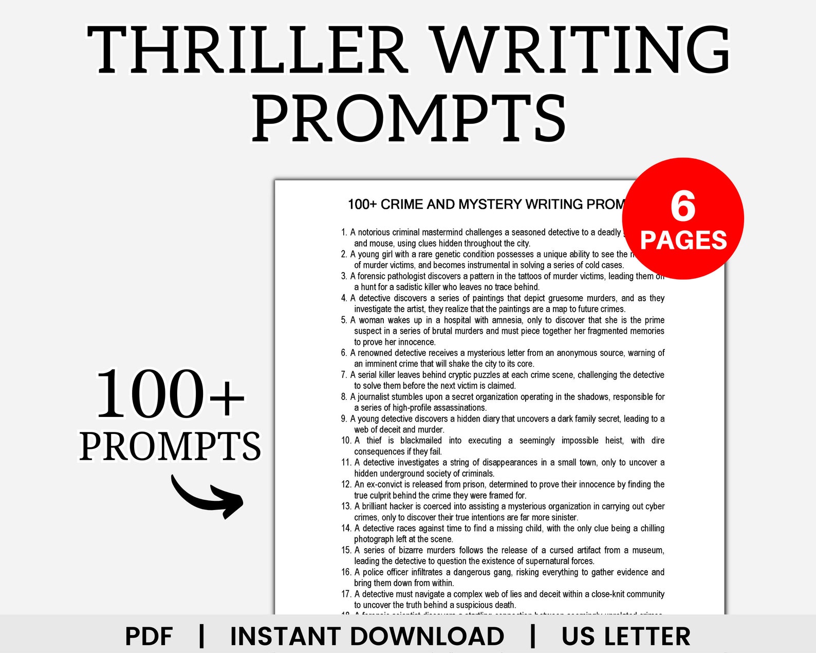 Thriller Writing Prompts, Writing Prompts for Thriller, Psychological ...