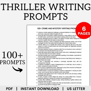 Thriller Writing Prompts, Writing Prompts for Thriller, Psychological ...