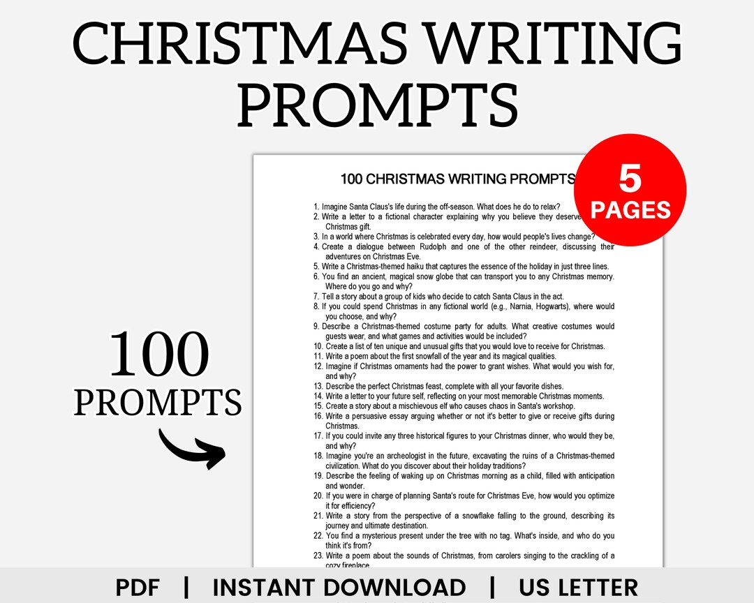 Christmas Writing Prompts, Writing Prompts for Christmas, Christmas ...