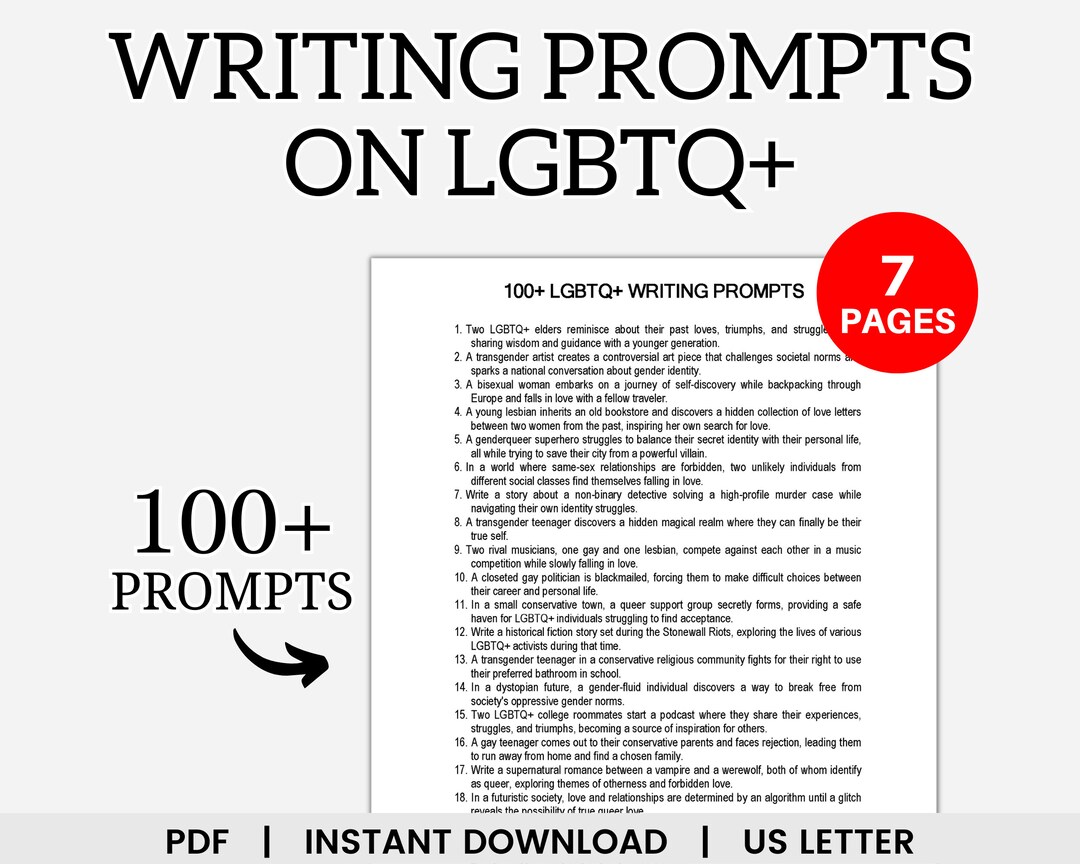 LGBTQ Writing Prompts, Writing Prompts for LGBTQ, Queer Writing Prompts ...