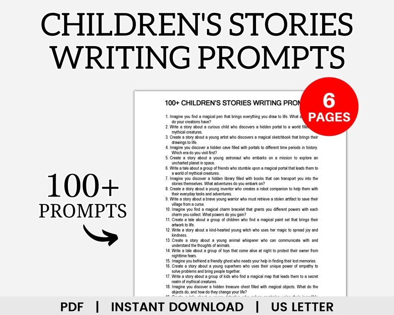 Children's Stories Writing Prompts, Writing Prompts for Children's ...