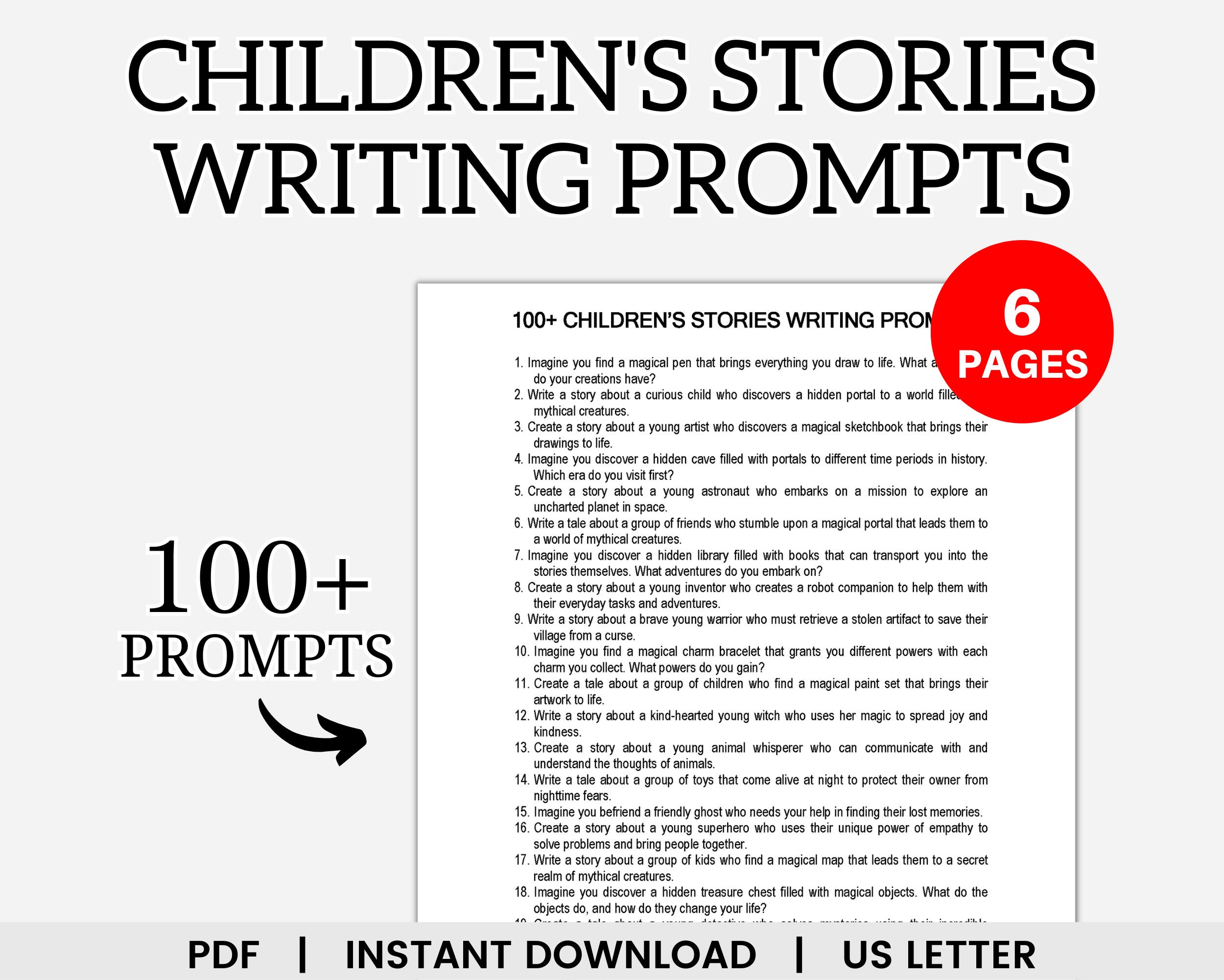 Children's Stories Writing Prompts, Writing Prompts for Children's ...