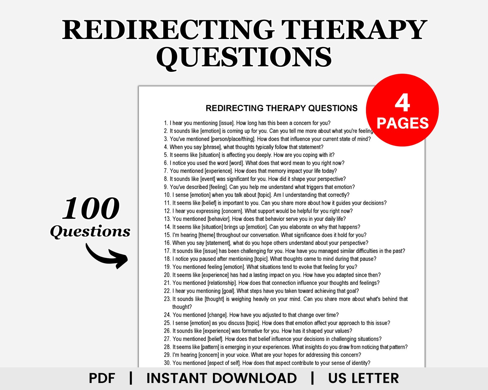 Redirecting Therapy Questions, Conversation Starters, Therapy ...