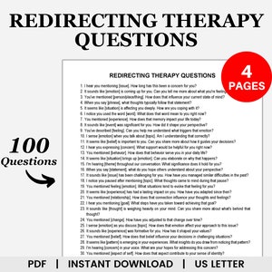 Redirecting Therapy Questions, Conversation Starters, Therapy ...