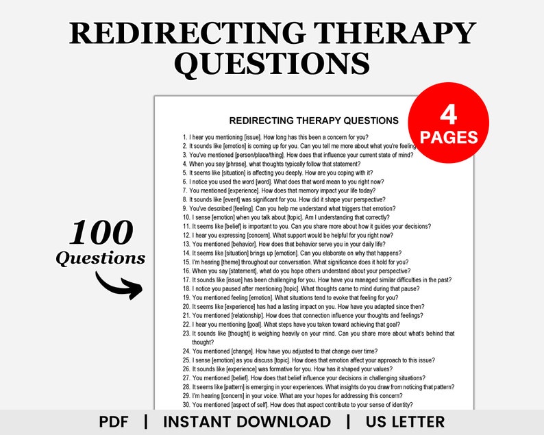 Redirecting Therapy Questions, Conversation Starters, Therapy ...