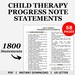 Child Therapy Progress Note Statements, Therapy Progress Notes ...