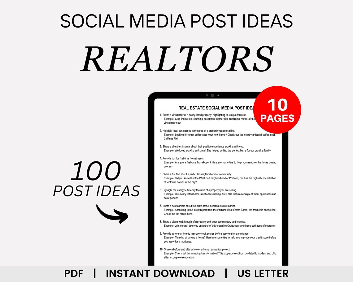 Real Estate Social Media Post Ideas, Real Estate Marketing Templates ...